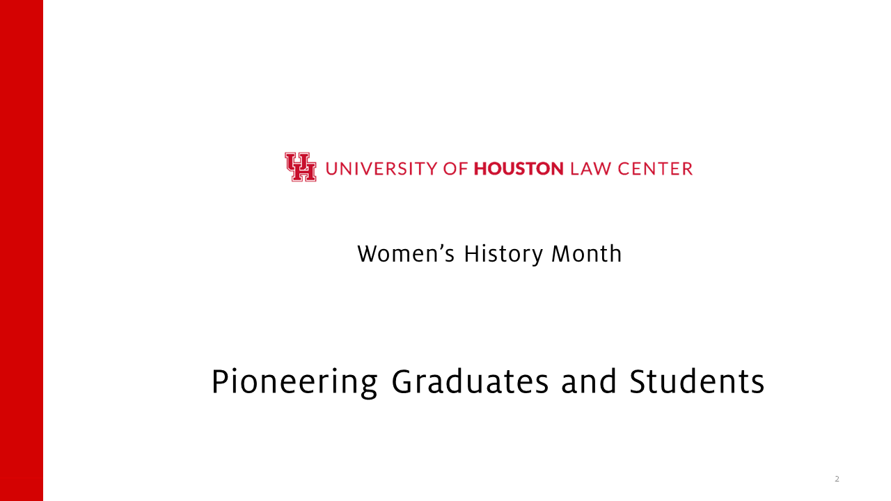 UHLC Women's History Celebration - University of Houston Law Center